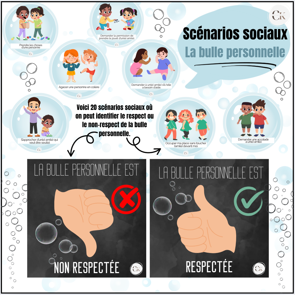 Scénarios sociaux, le respect de la bulle – Ck création éducation