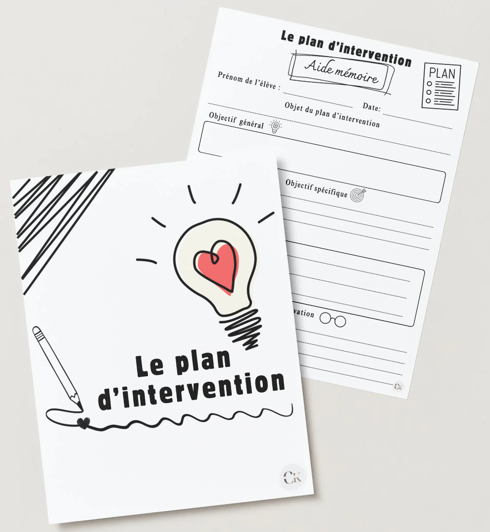 Outil : Plan d'intervention – Ck création éducation